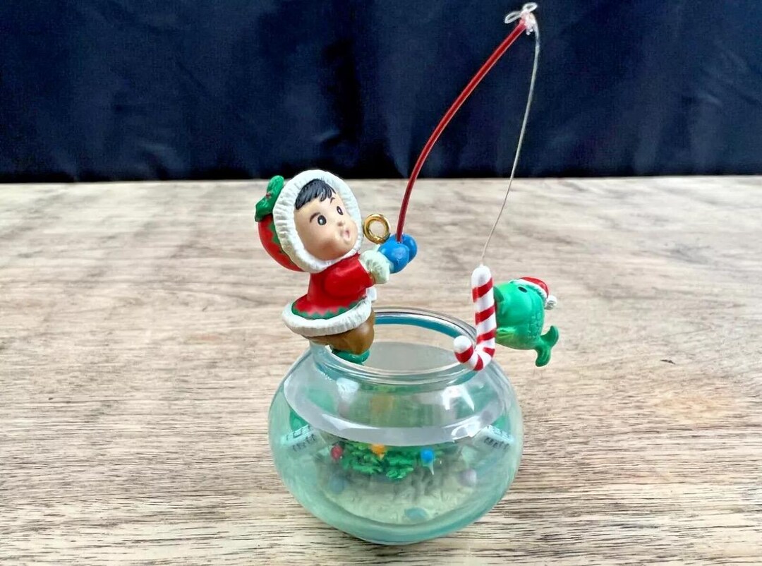 Gilmore 1994 Fish Bowl Eskimo Fishing Christmas Ornament Vintage - Etsy