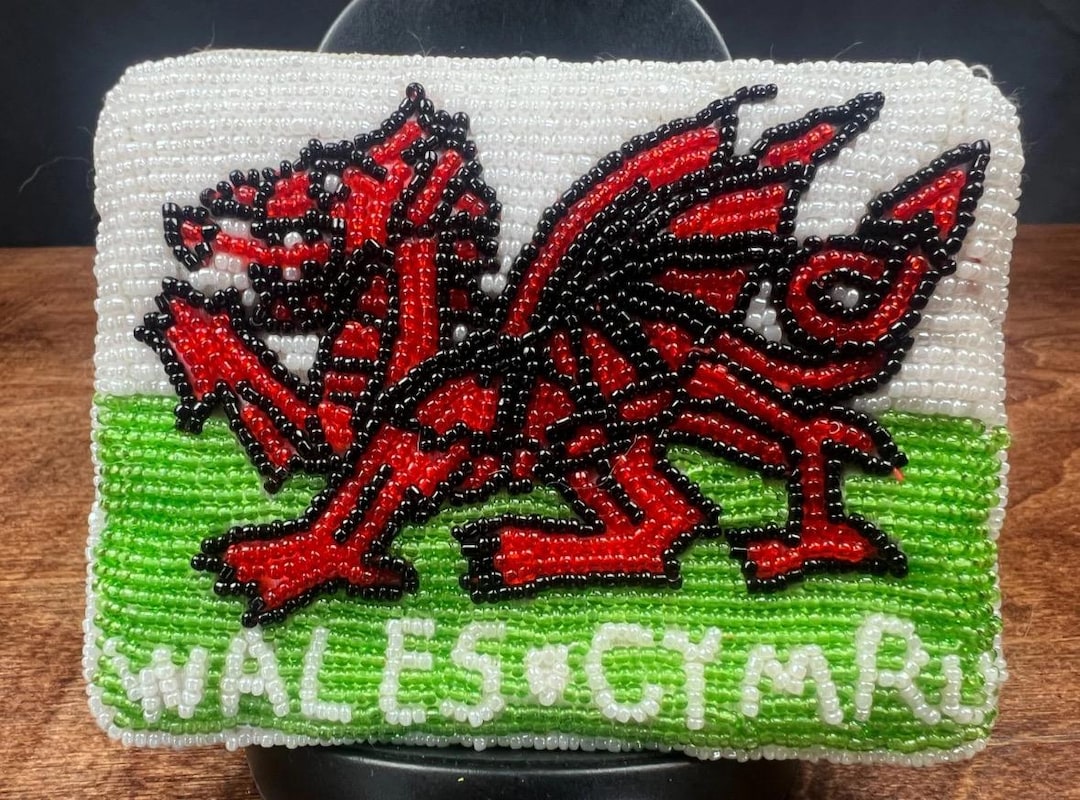 Vintage Welsh Dragon Flag Beaded Coin Purse - Etsy