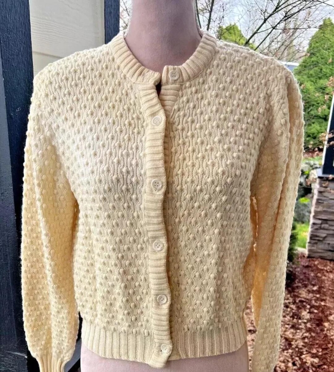 Vintage Young Pendleton Yellow Wool Cardigan Sweater 38 - Etsy