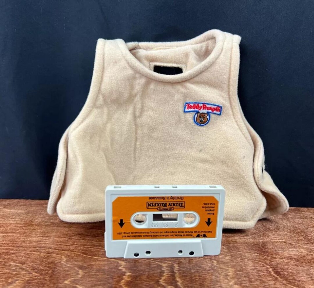 Vintage Original Teddy Ruxpin Vest and "grubby's Romance" Cassette Tape ...