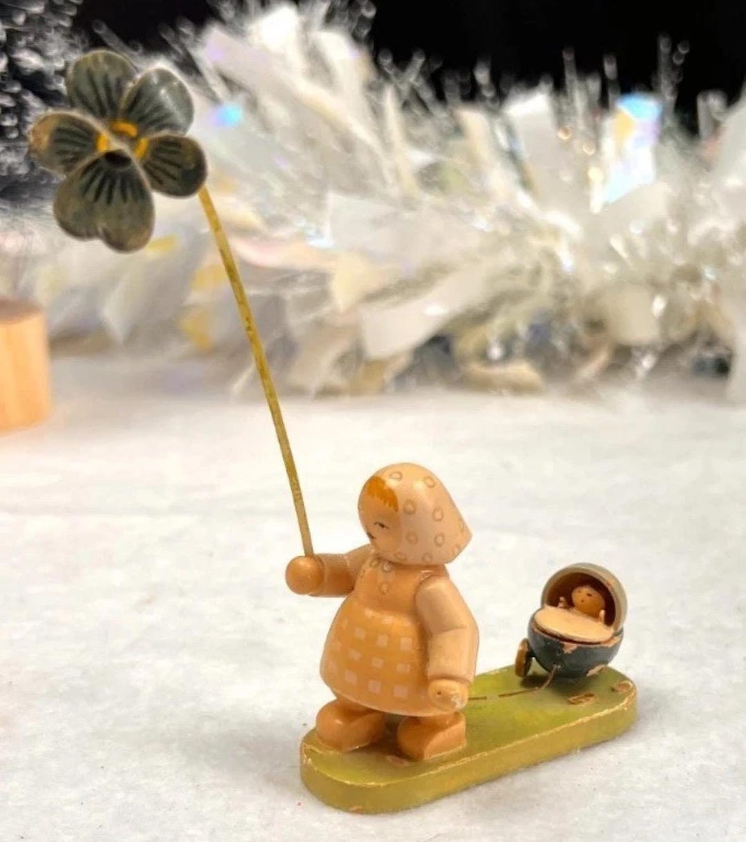 Vintage Wendt and Kuhn East Germany Miniature Erzgebirge Wood Girl With ...