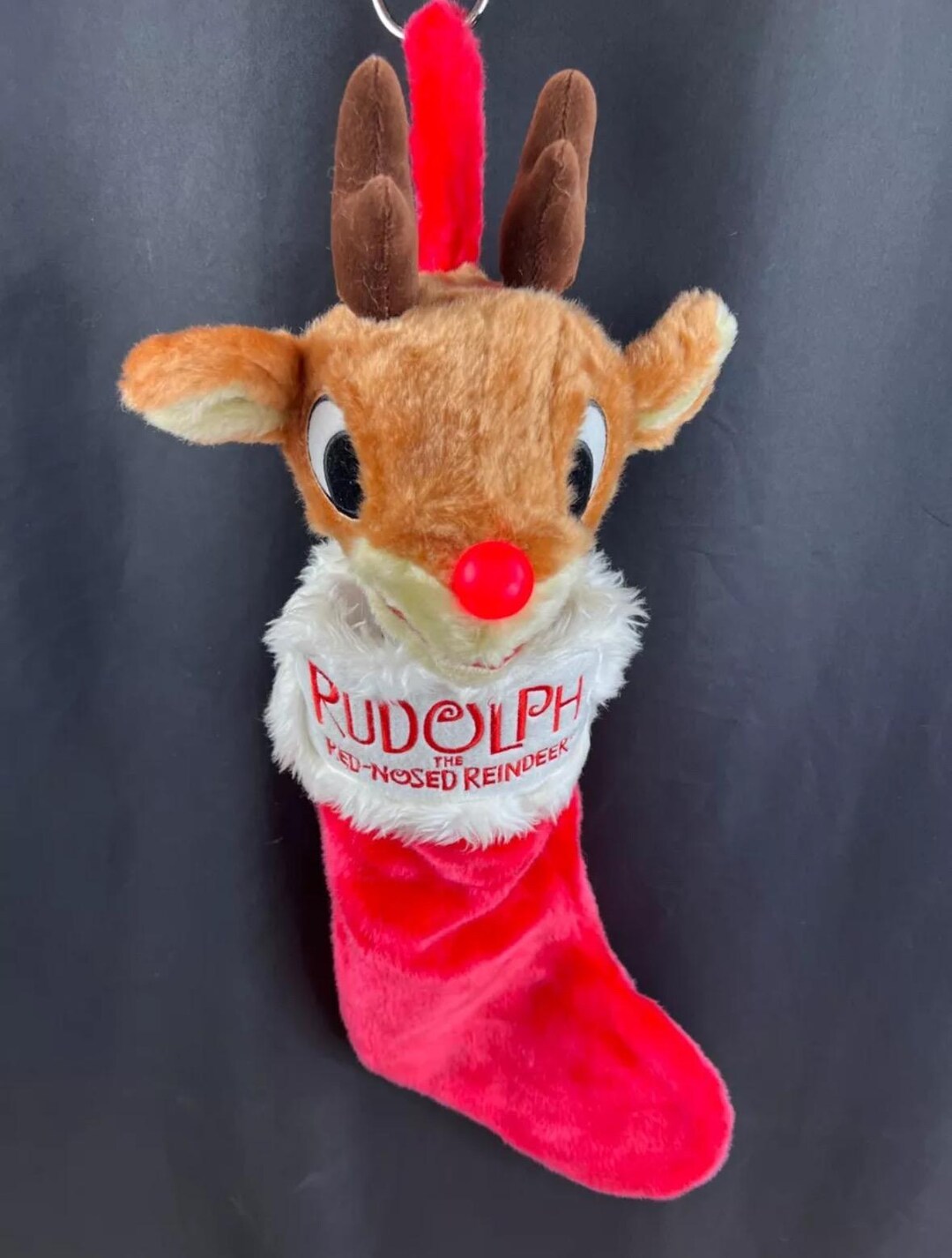 Vtg Rudolph the Red Nosed Reindeer Talking Singing Stocking. read - Etsy