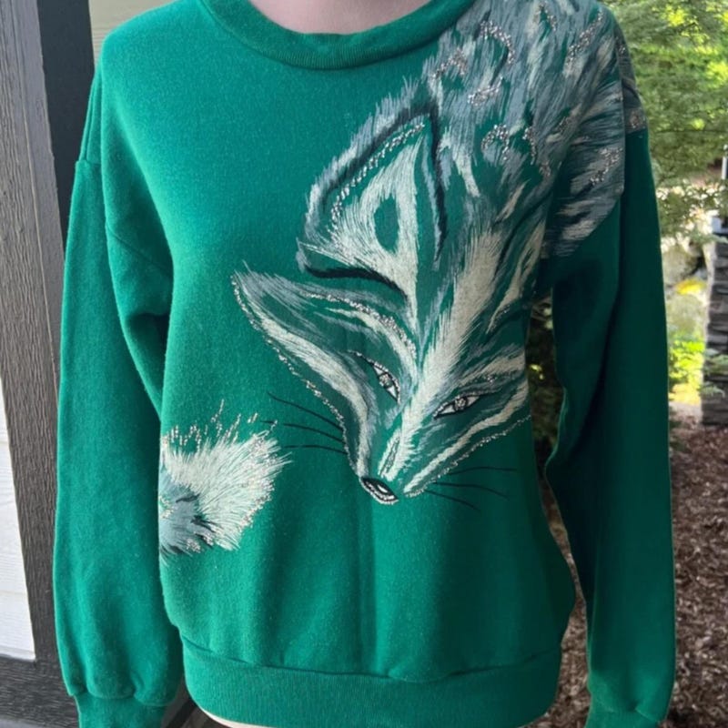 White Fox Jumper - Etsy Australia
