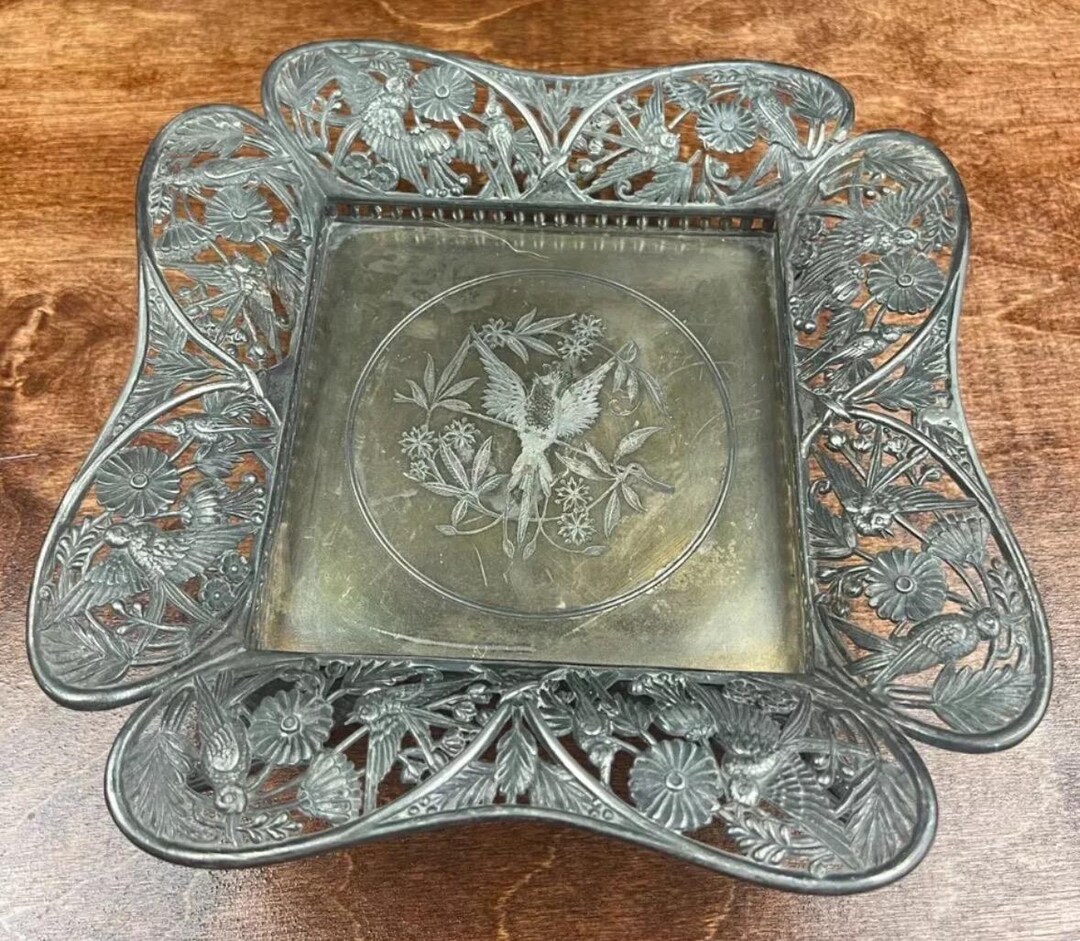 Vintage Pairpoint Bird Quadruple Silver Plate Tray 1230 - Etsy