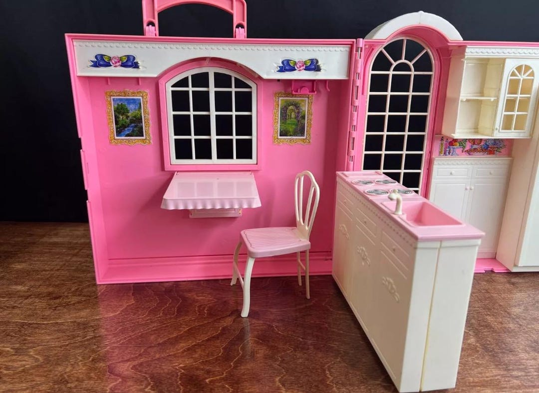 Vintage 1998 Barbie Magic Kitchen Folding Dollhouse - Etsy