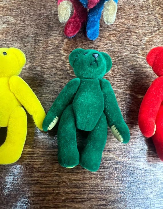 Mini World Trend Flocked Articulated Teddy Bear Pins … - Gem