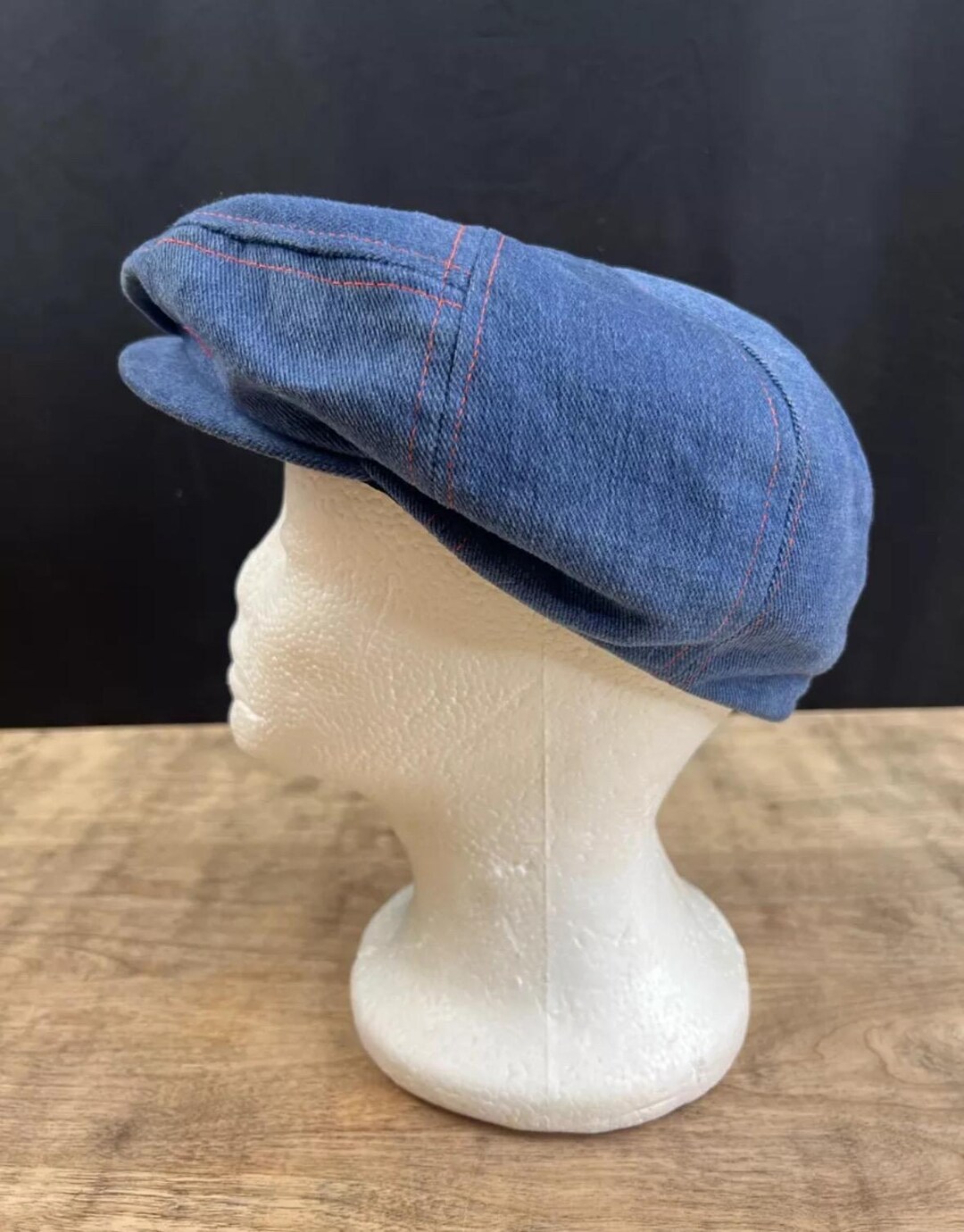 Vintage 1970s Denim Newsboy Hat Cap Large Union Label - Etsy