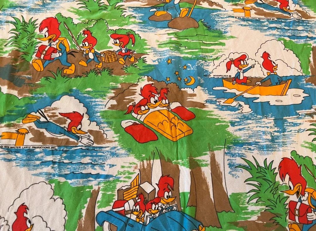 Vintage 1975 Woody Woodpecker Fabric 56 X 96 - Etsy