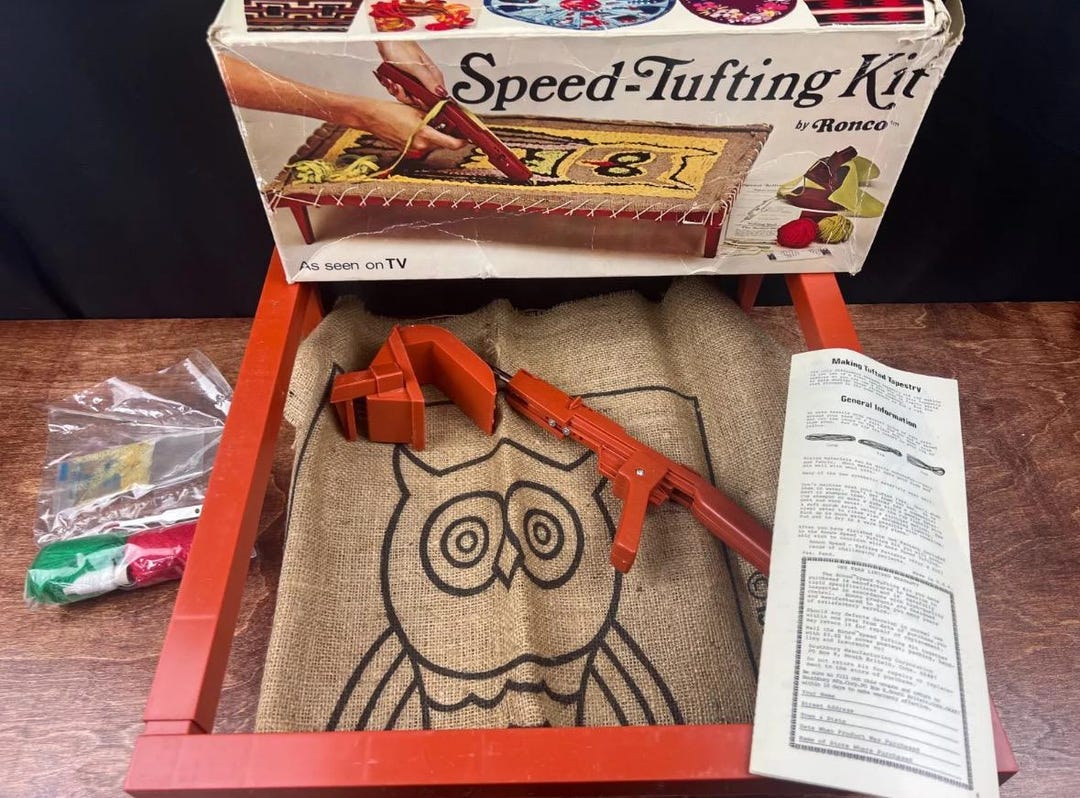 Vintage Speed Tufting Kit by Ronco OWL 1975 Ronco Original Box - Etsy