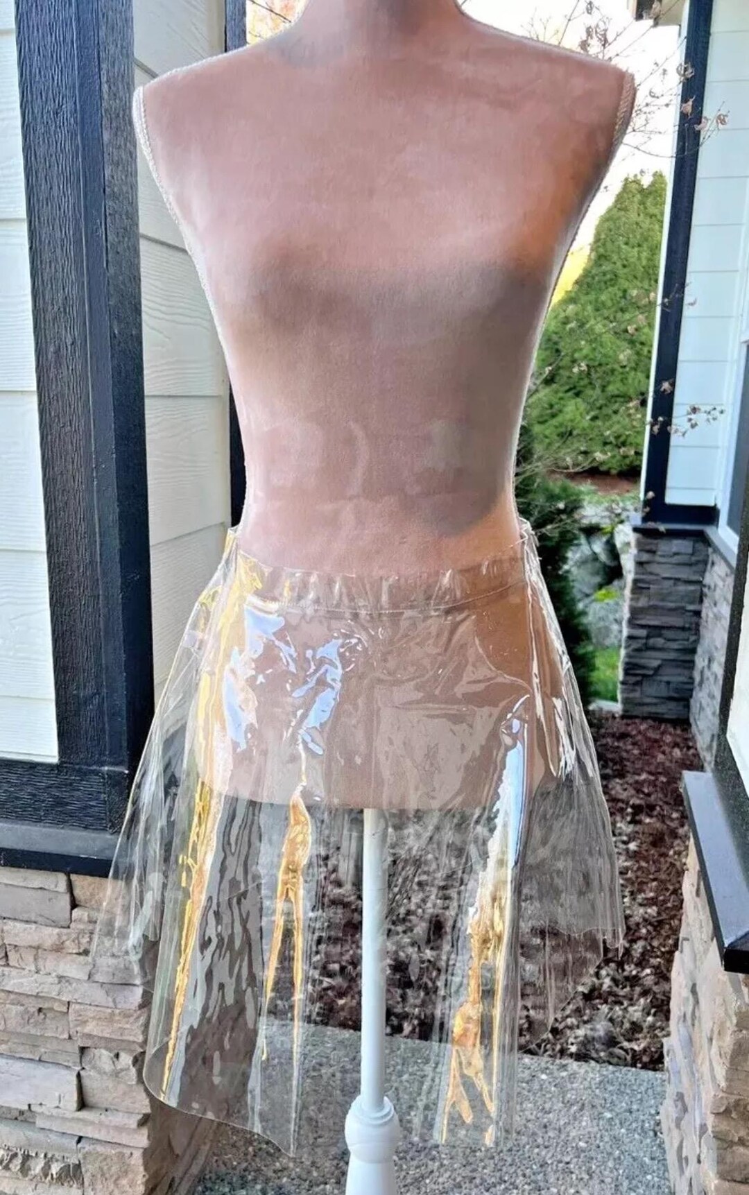 American Apparel Clear PVC Circle Skater Skirt L NWT - Etsy