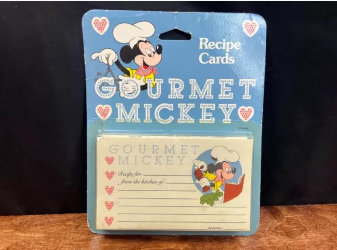 Vintage Disney Gourmet Mickey Recipe Cards New Sealed - Etsy