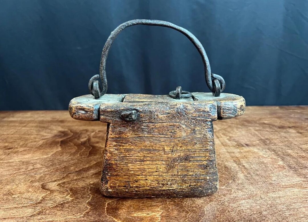Antique Primitive Wooden Tinderbox W/ Solid Wrought Iron Handle - Etsy