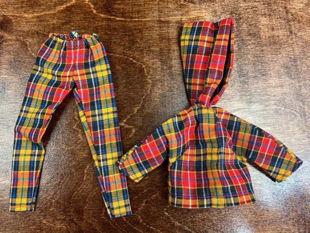 Vintage Handmade Barbie Doll Clothes Fall Plaid Pants and Jacket Set - Etsy