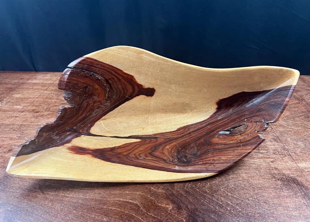 Hand Carved Bombo Wood Bowl Folk Art Signed by Artist - Etsy