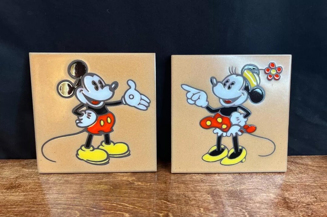 VTG Disney Mickey/minnie Mouse Tile Trivets Masterworks 6 Masterworks ...