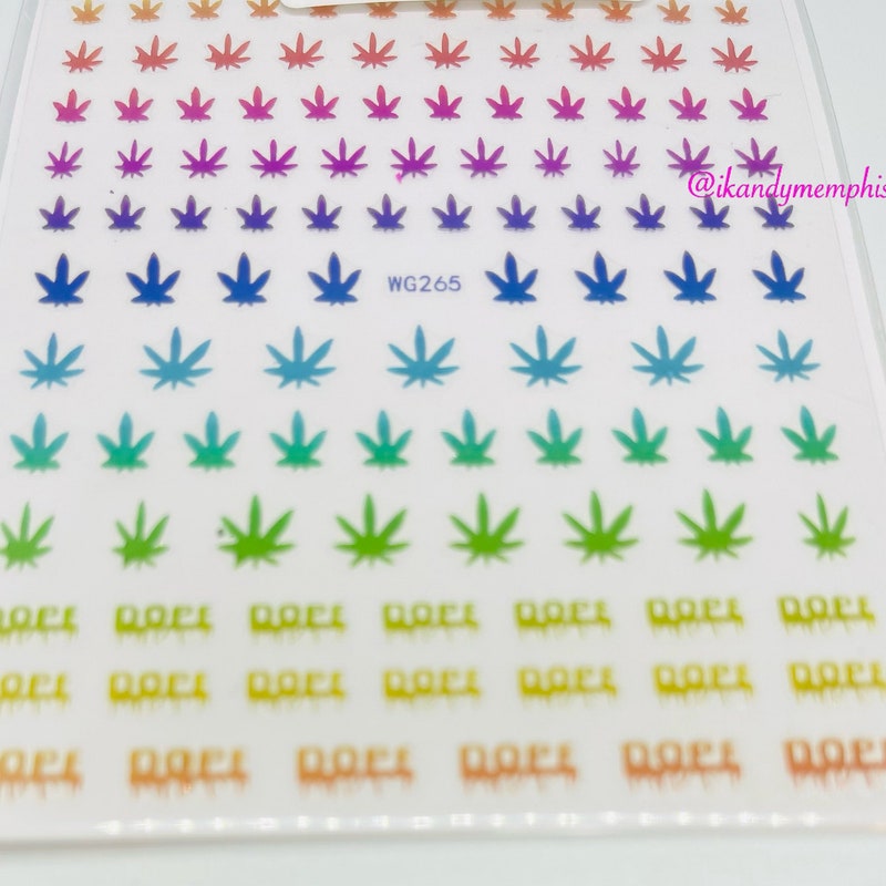 Weed Nail Decals - Etsy