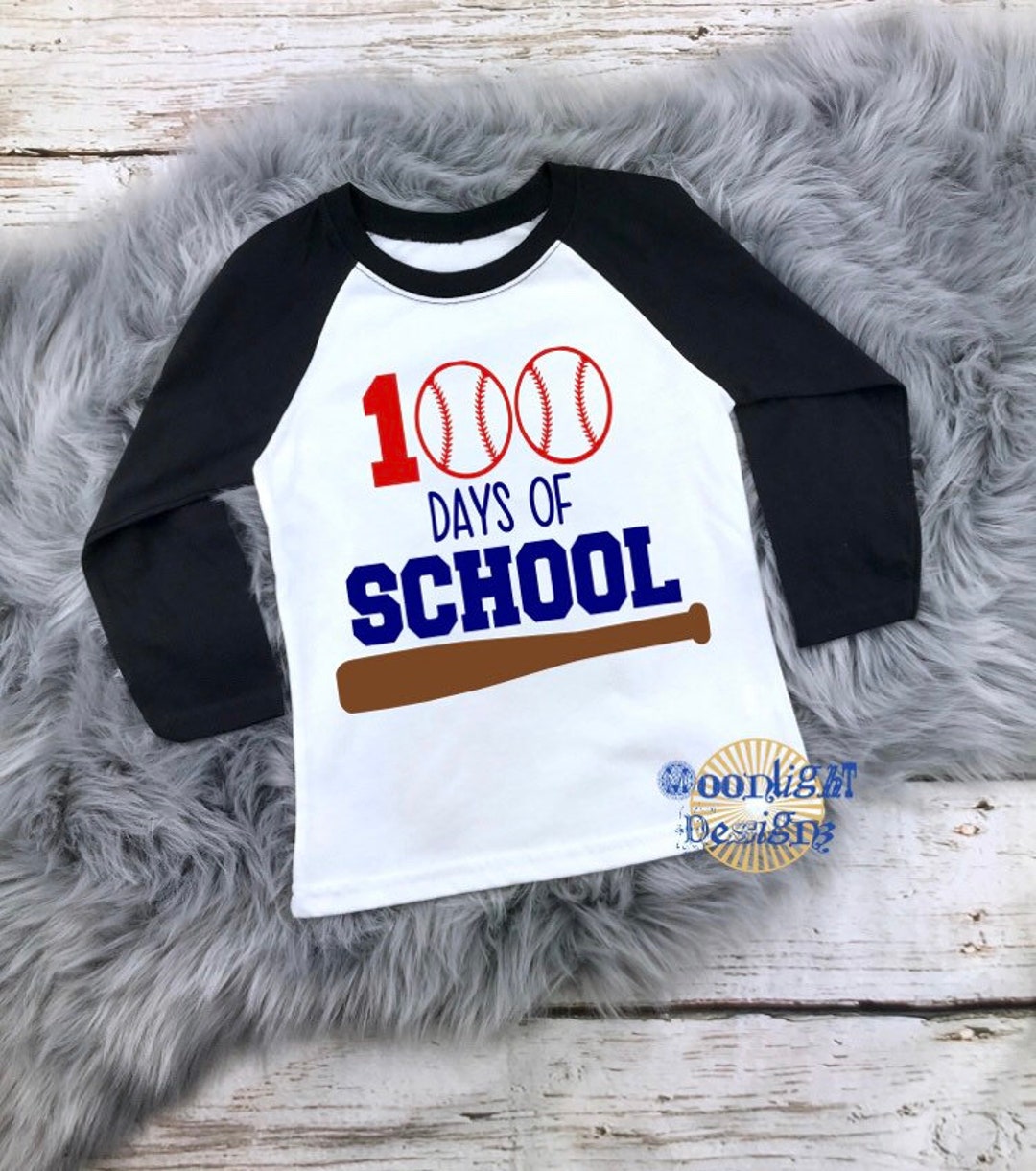 Kids 100th Day of School Shirt 100 Days of School Baseball 100 Days ...
