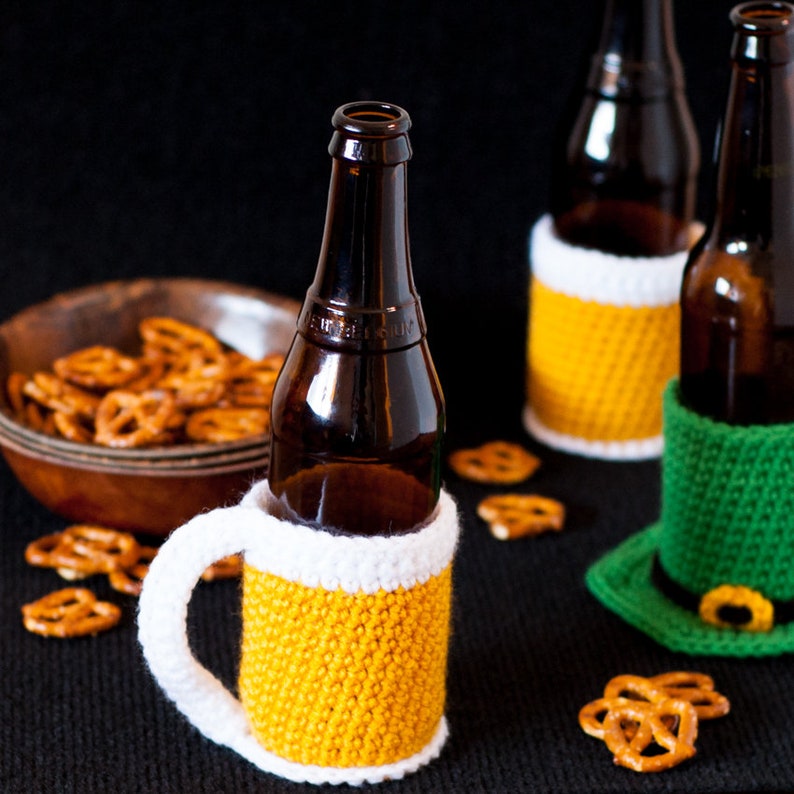TWO St. Patrick's Day Beer Cozy Crochet Patterns (printable PDF Pattern ...