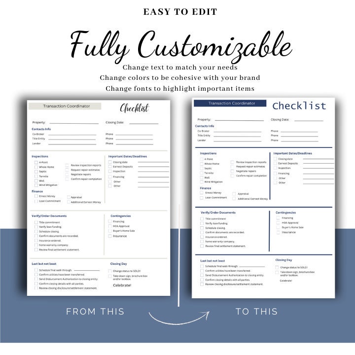 Real Estate Transaction Checklist for Transaction Coordinator Checklist ...