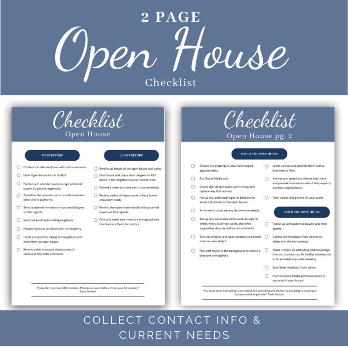 Real Estate Open House Checklist for Real Estate Agents Open House ...