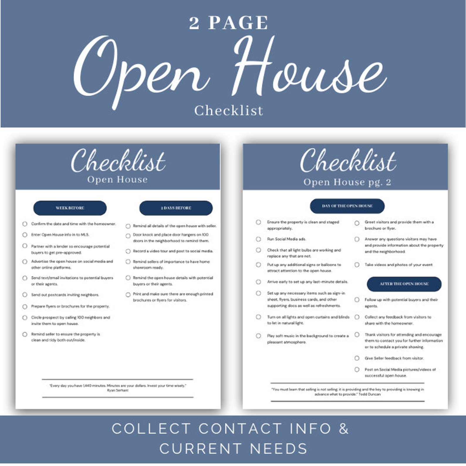 Real Estate Open House Checklist for Real Estate Agents Open House ...