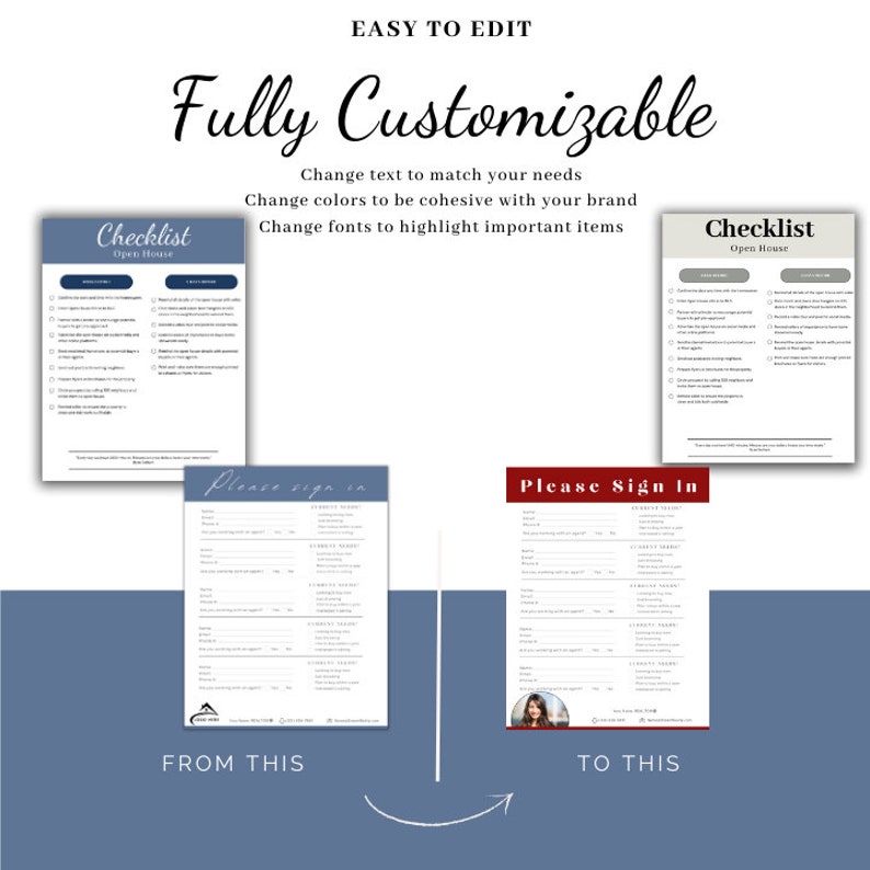 Open House Sign in Sheet and Checklist for Real Estate Checklist for ...