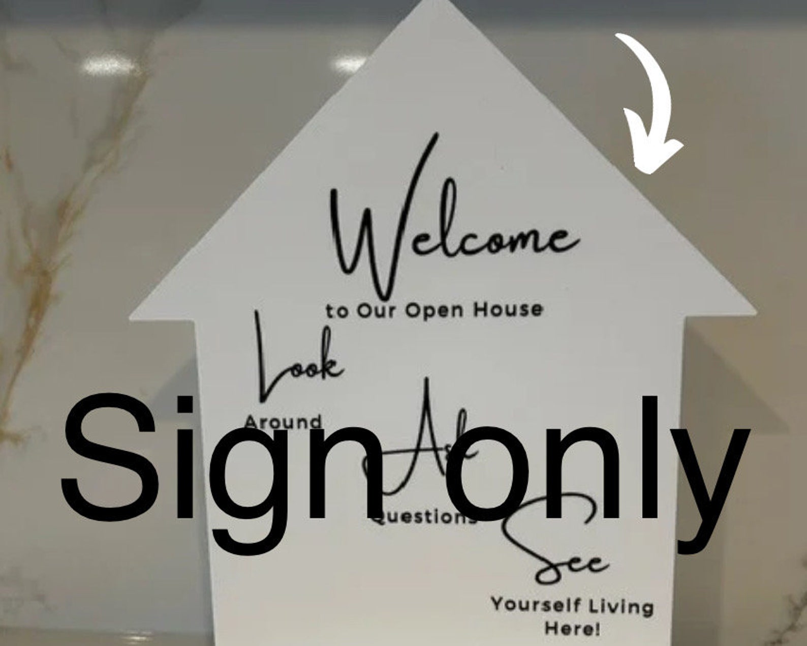 Welcome to Your New Home Display for Business Cards Open House Realtor ...