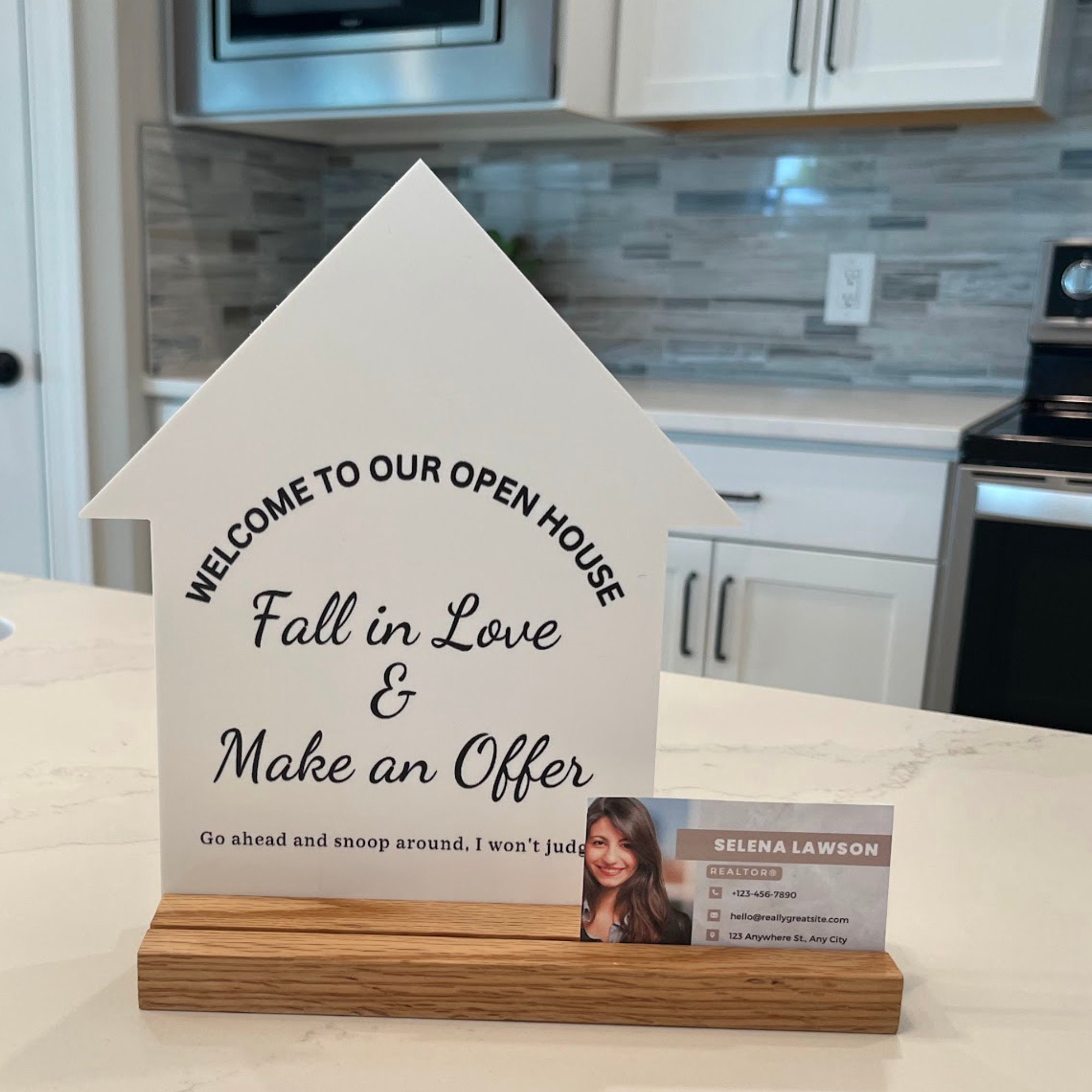 Welcome to Your New Home Display for Business Cards Open House Realtor ...