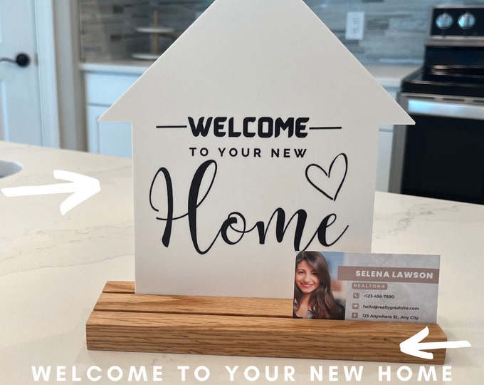 Welcome to Your New Home Display for Business Cards Open House Realtor ...