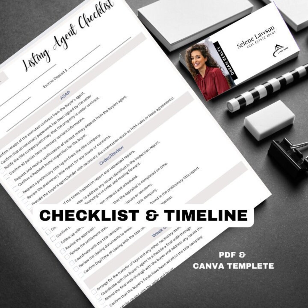 Listing Agent Checklist Under Contract Checklist Real Estate Checklist ...