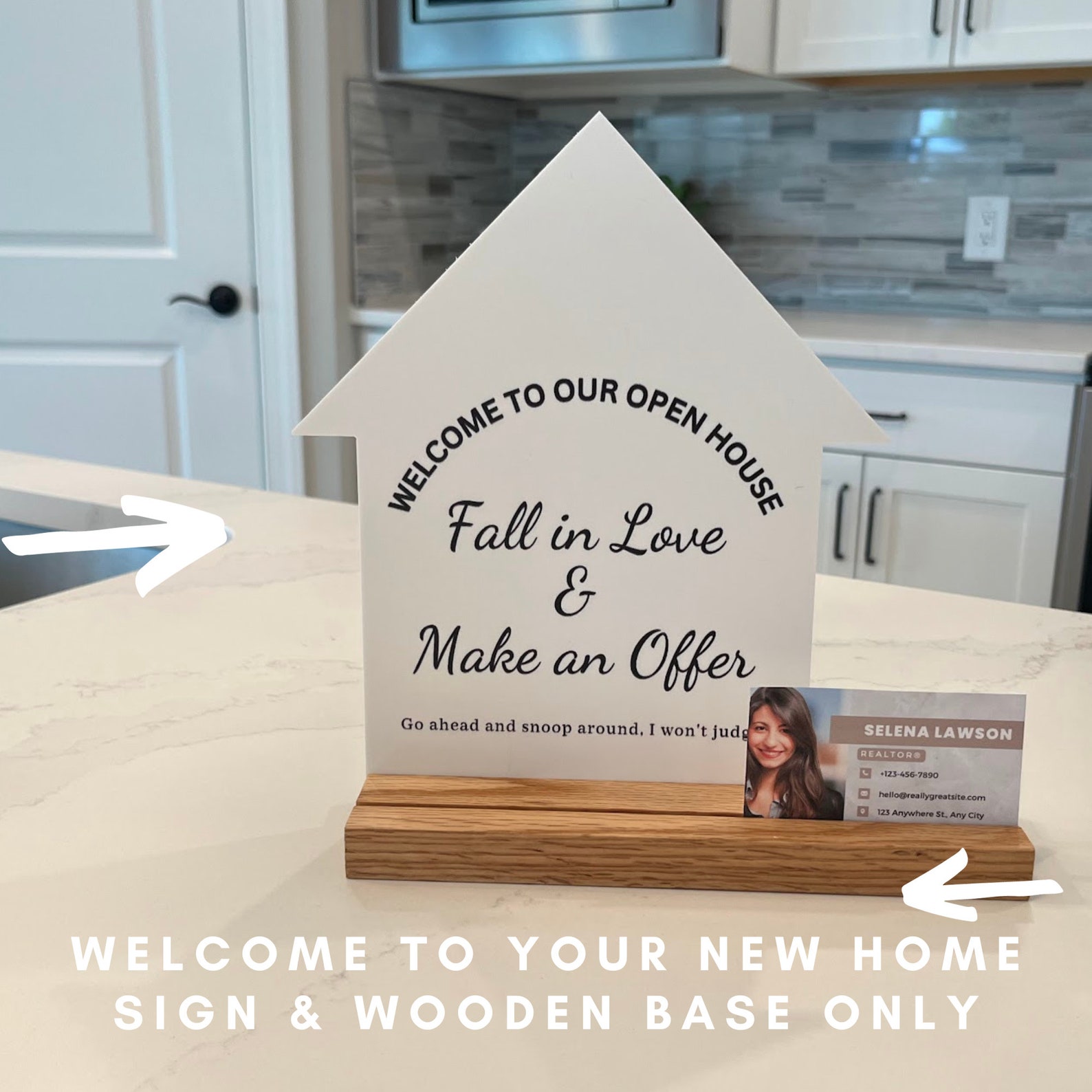 Welcome to Your New Home Display for Business Cards Open House Realtor ...