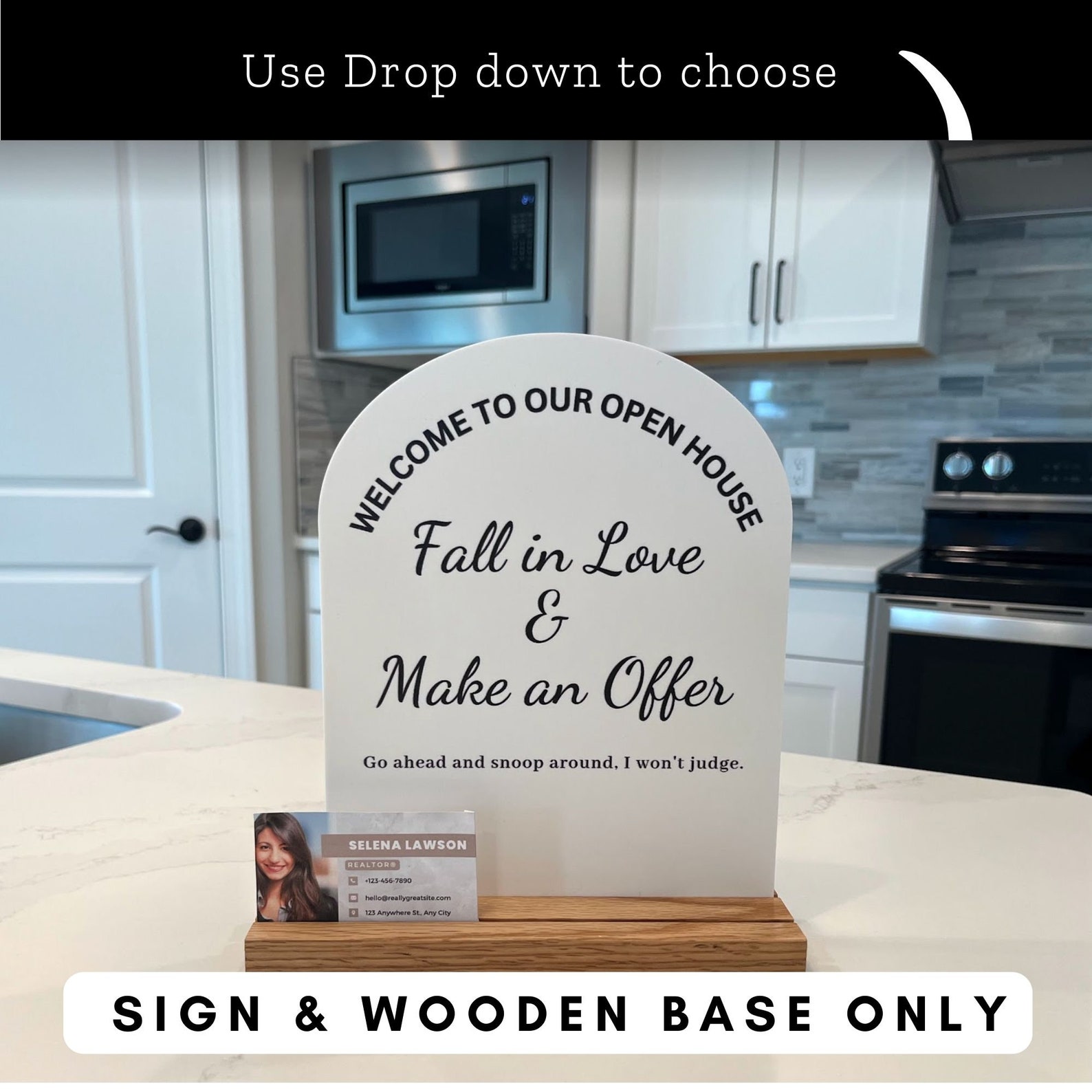 Welcome to Your New Home Display for Business Cards Open House Realtor ...