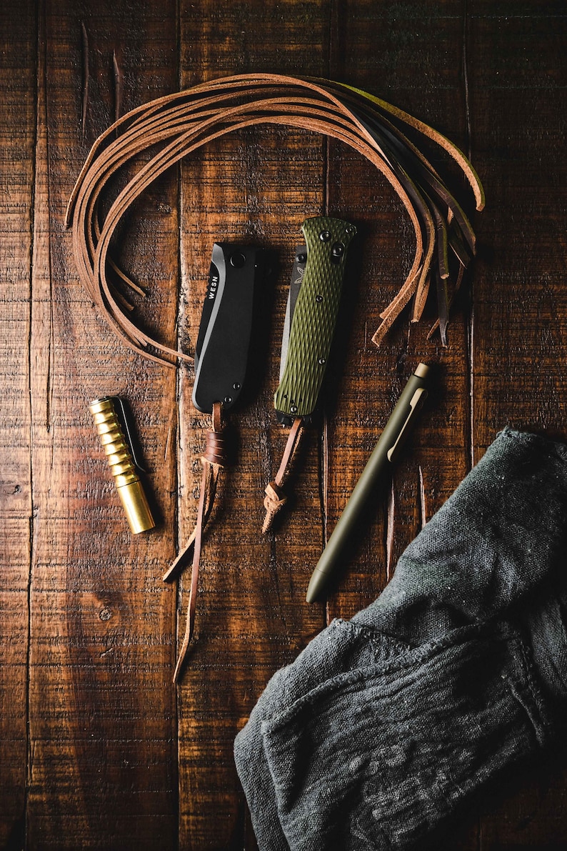 Leather Knife Lanyards Everyday Carry Knife EDC Knife | Etsy