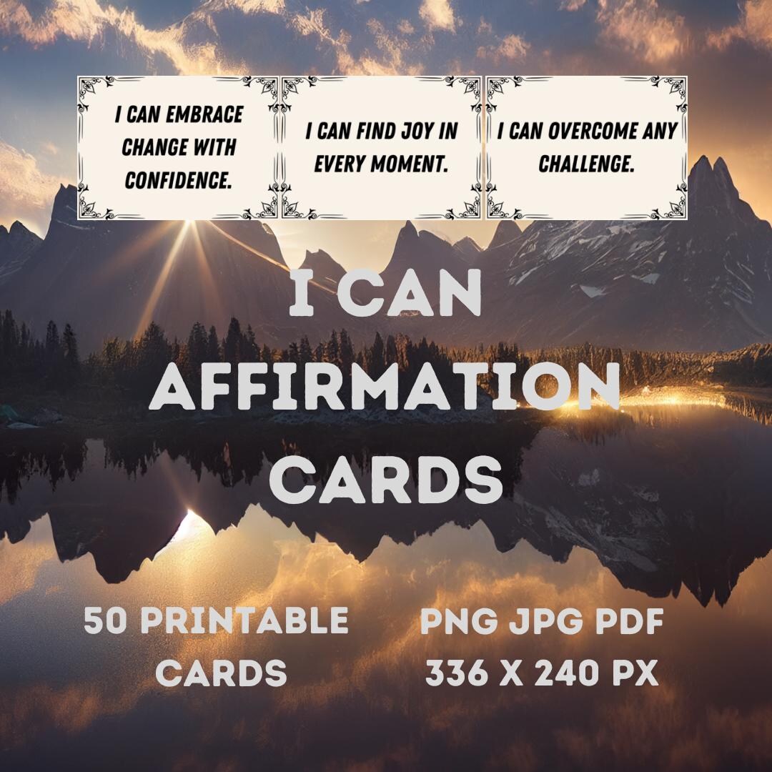 Unlock Your Potential With Printable "i Can" Affirmation Cards, Daily ...