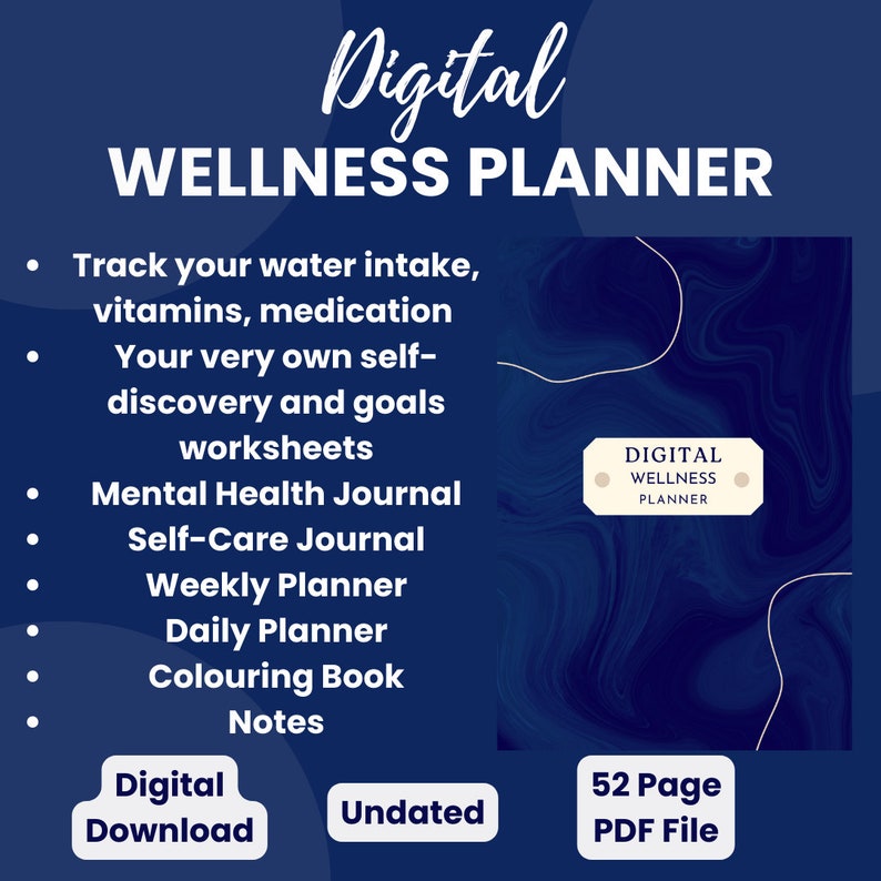 All in One Digital Wellness Planner, Weekly Planner, Mental Health ...