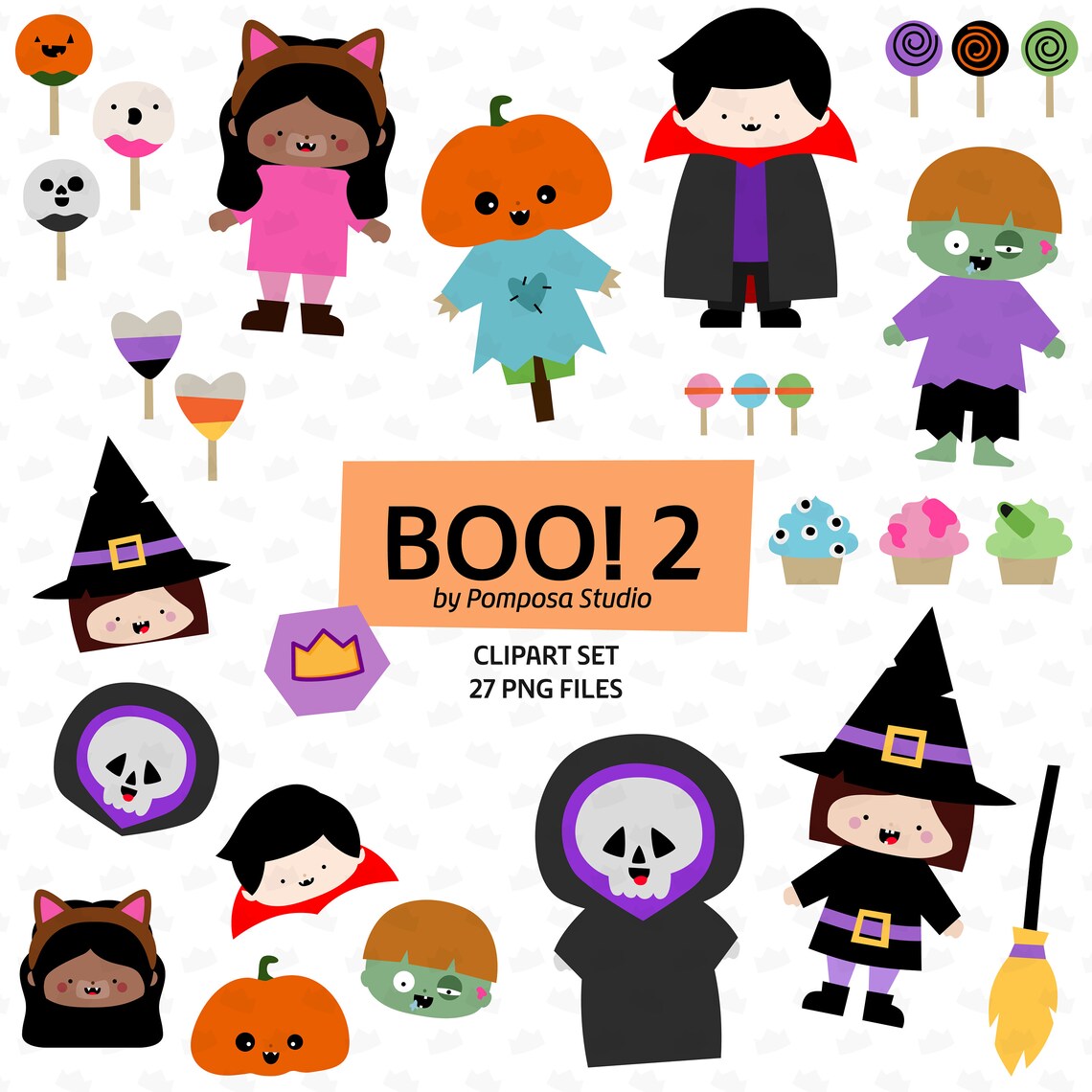 Cute Halloween Clipart, Boo 2 Clipart, Spooky Clipart, Fun Halloween ...