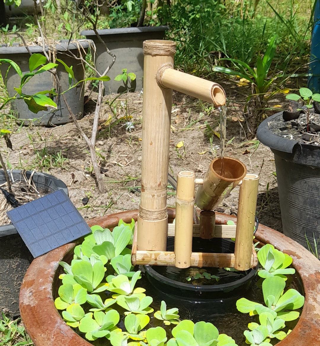 Solar Bamboo Shishi Odoshi Fountain: Japanese Style Garden Decor (h30cm ...