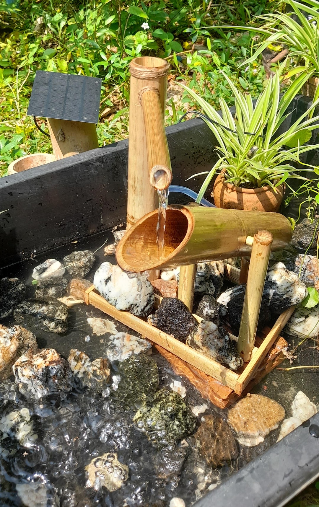 Solar Bamboo Fountain: Japanese Style Shishi Odoshi - Etsy