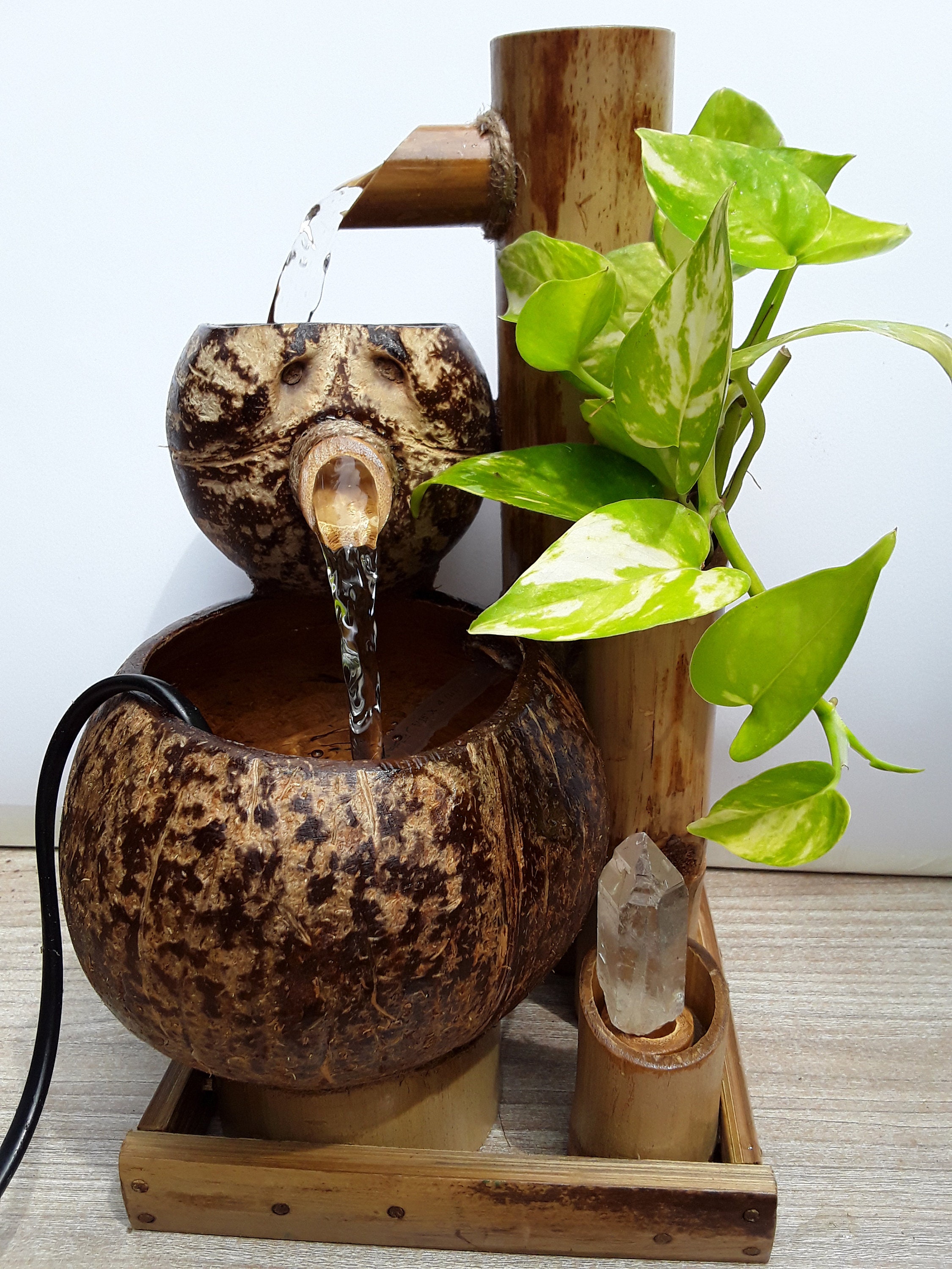 Table Top Fountain Hand Make From Coconut Shell and Bamboo,indoor ...