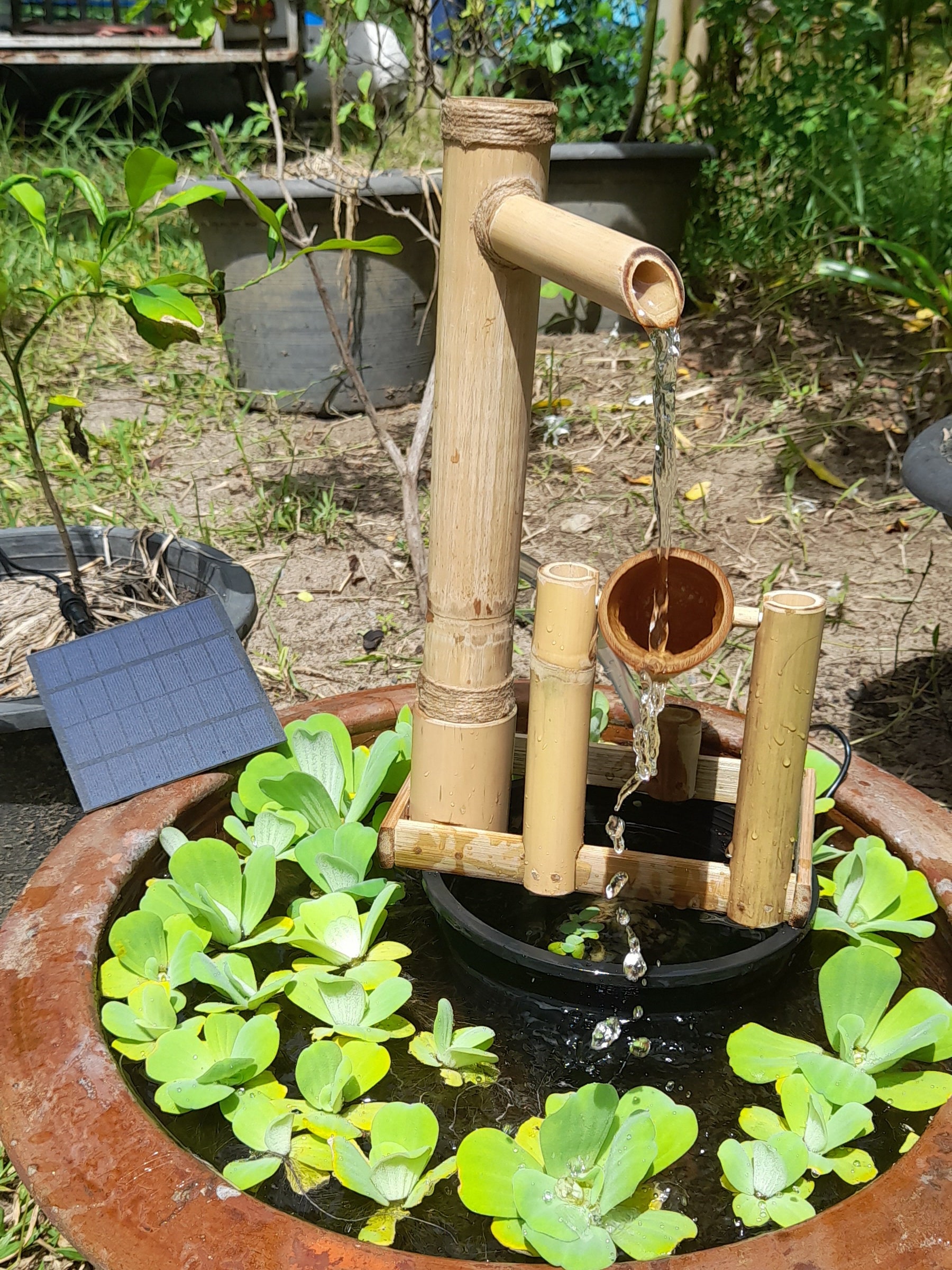 Solar Shishi Odoshi Fountain: Handmade Bamboo Japanese Style - Etsy