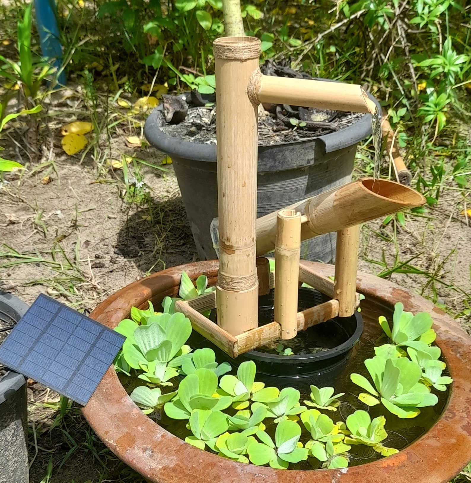 Solar Shishi Odoshi Fountain: Handmade Bamboo Japanese Style - Etsy