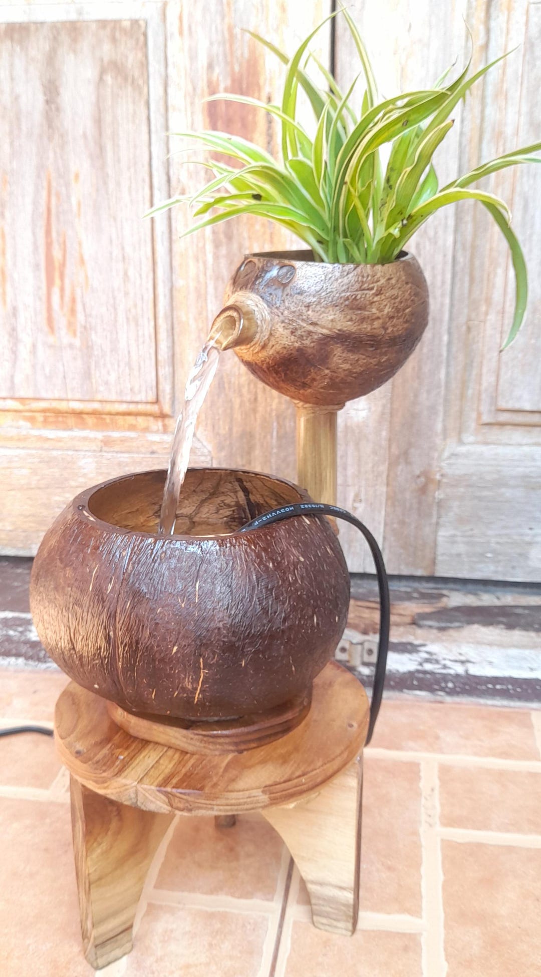 Handmade Coconut Shell Tabletop Water Fountain - Feng Shui Decor - Etsy