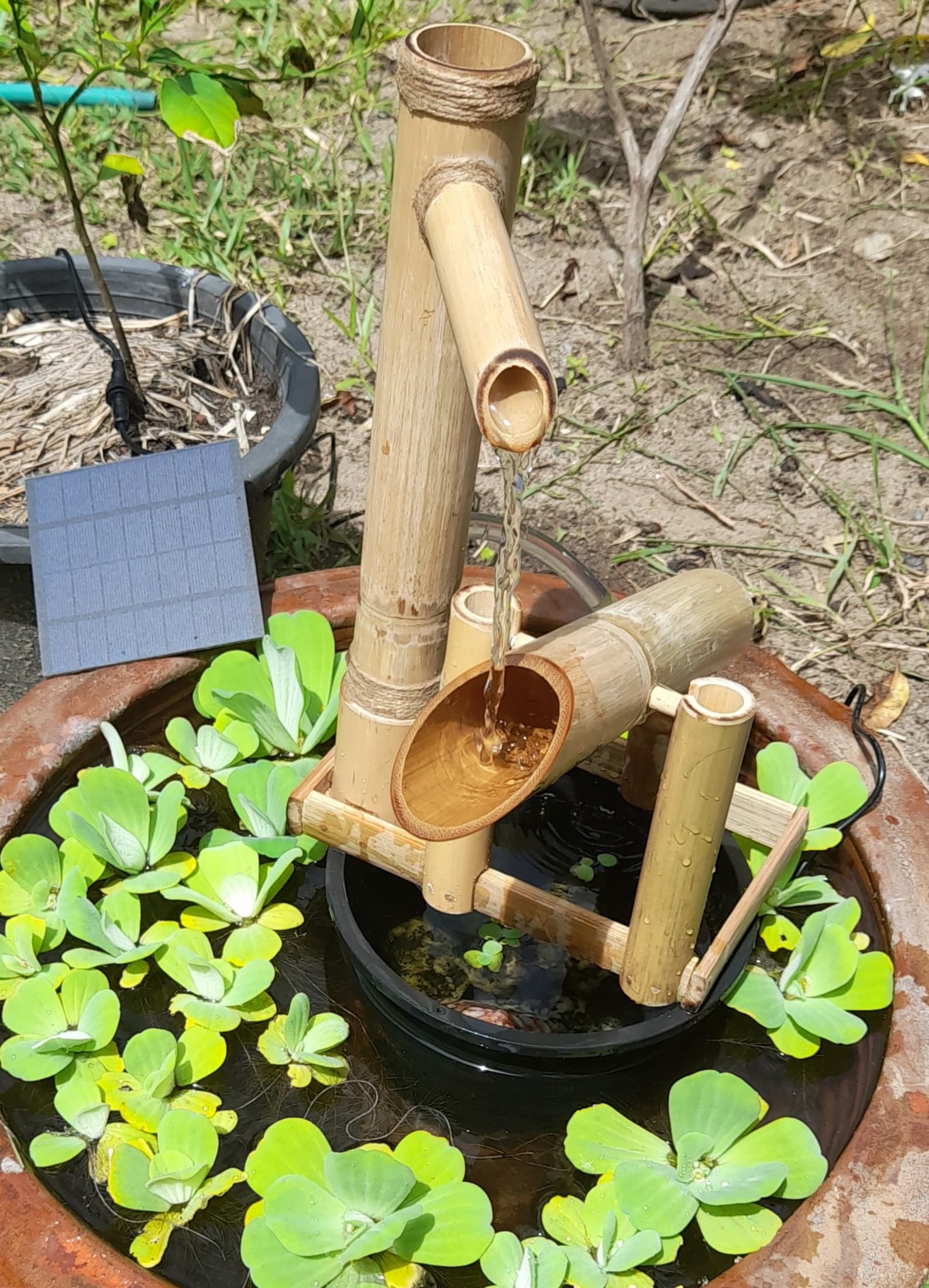 Solar Shishi Odoshi Fountain: Handmade Bamboo Japanese Style - Etsy