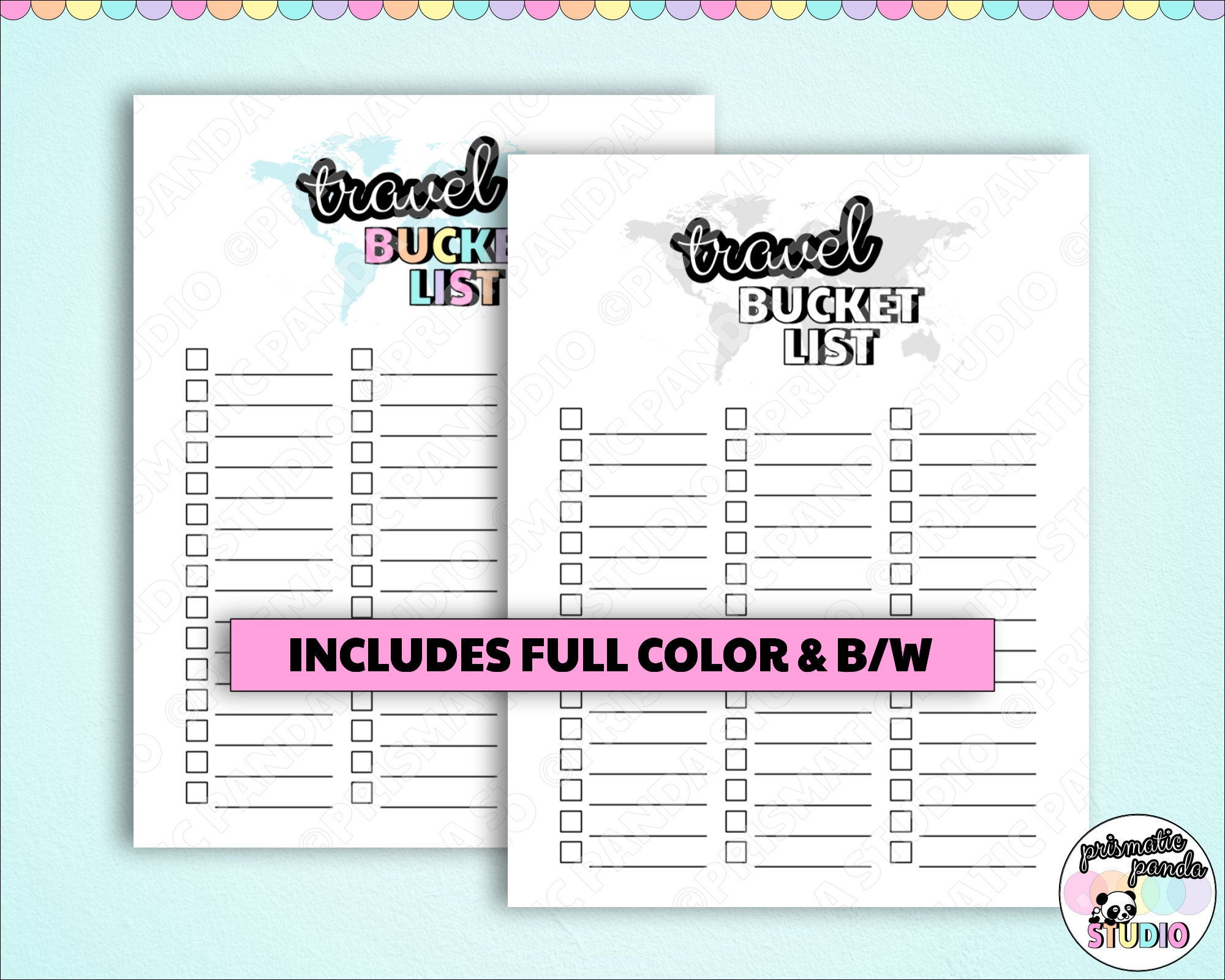 Travel Bucket List Printable Places to Visit Vacation Planner Goal ...