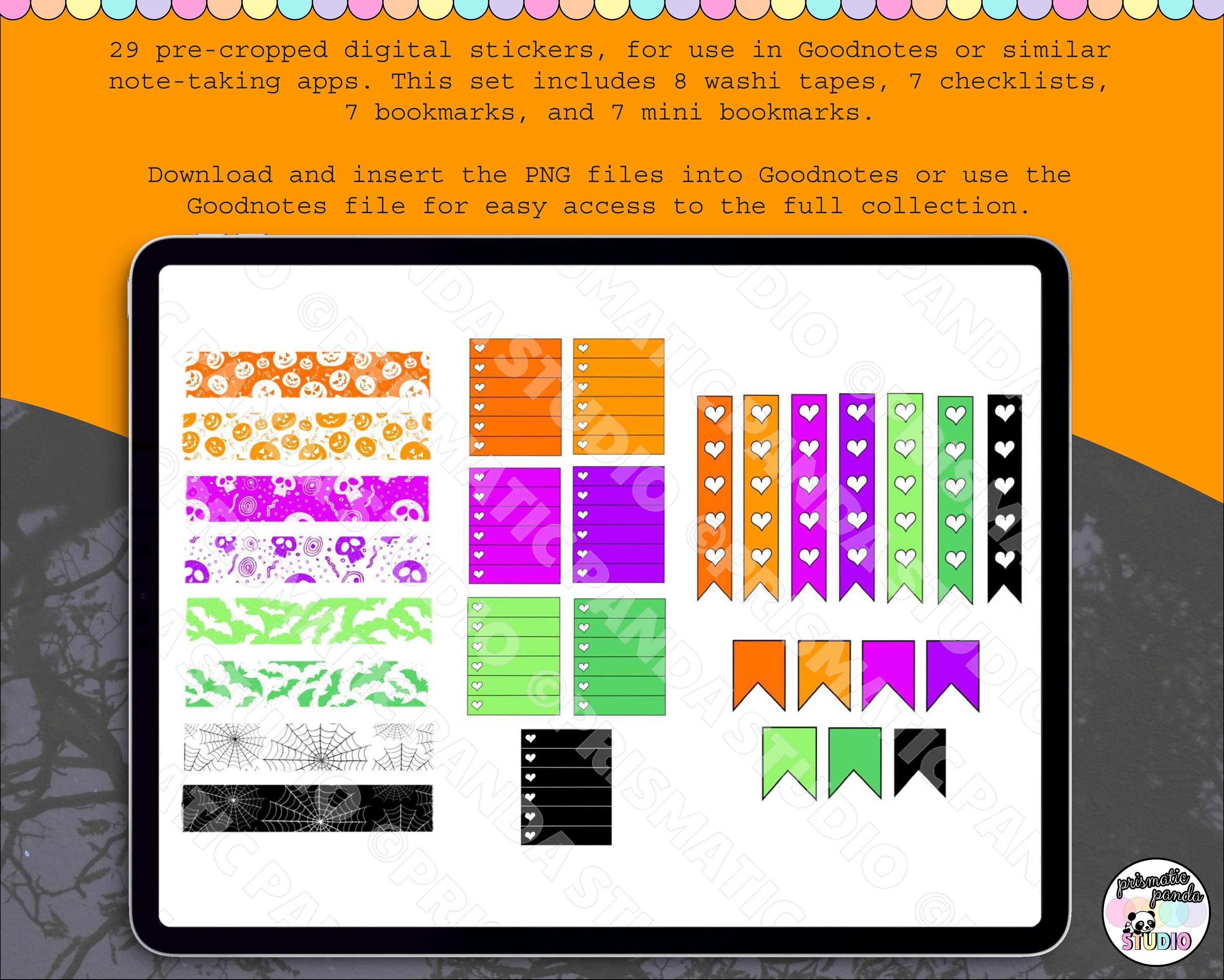 Halloween Digital Sticker Bundle Digital Washi Tape - Etsy