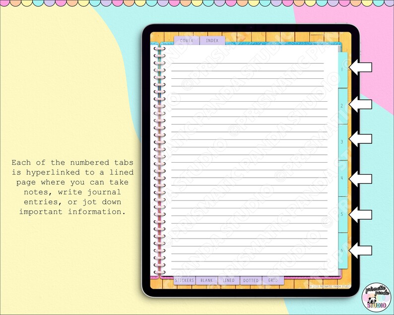 Digital Notebook 6 Subject Goodnotes Hyperlinked Journal - Etsy