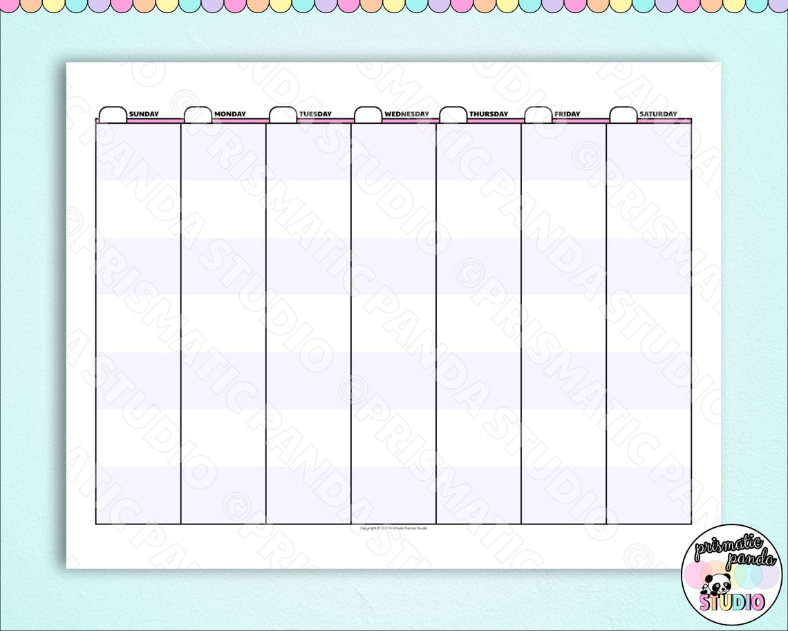 Weekly Planner Schedule Block Schedule Agenda Sunday Start | Etsy