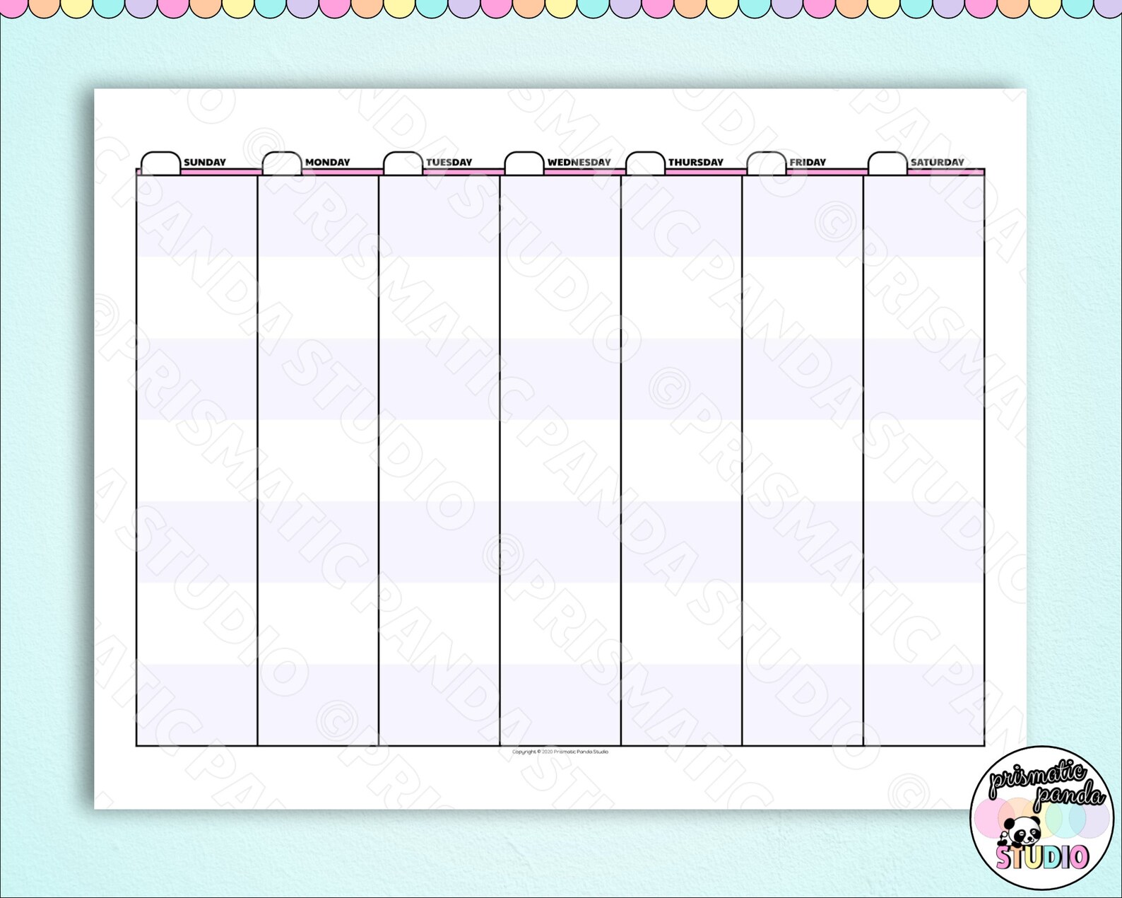 Weekly Planner Schedule Block Schedule Agenda Sunday Start - Etsy