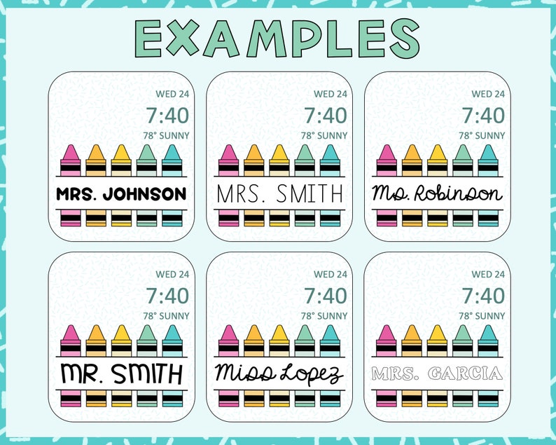 Apple Watch Wallpaper | Custom Teacher Name | Crayons Watch Background ...
