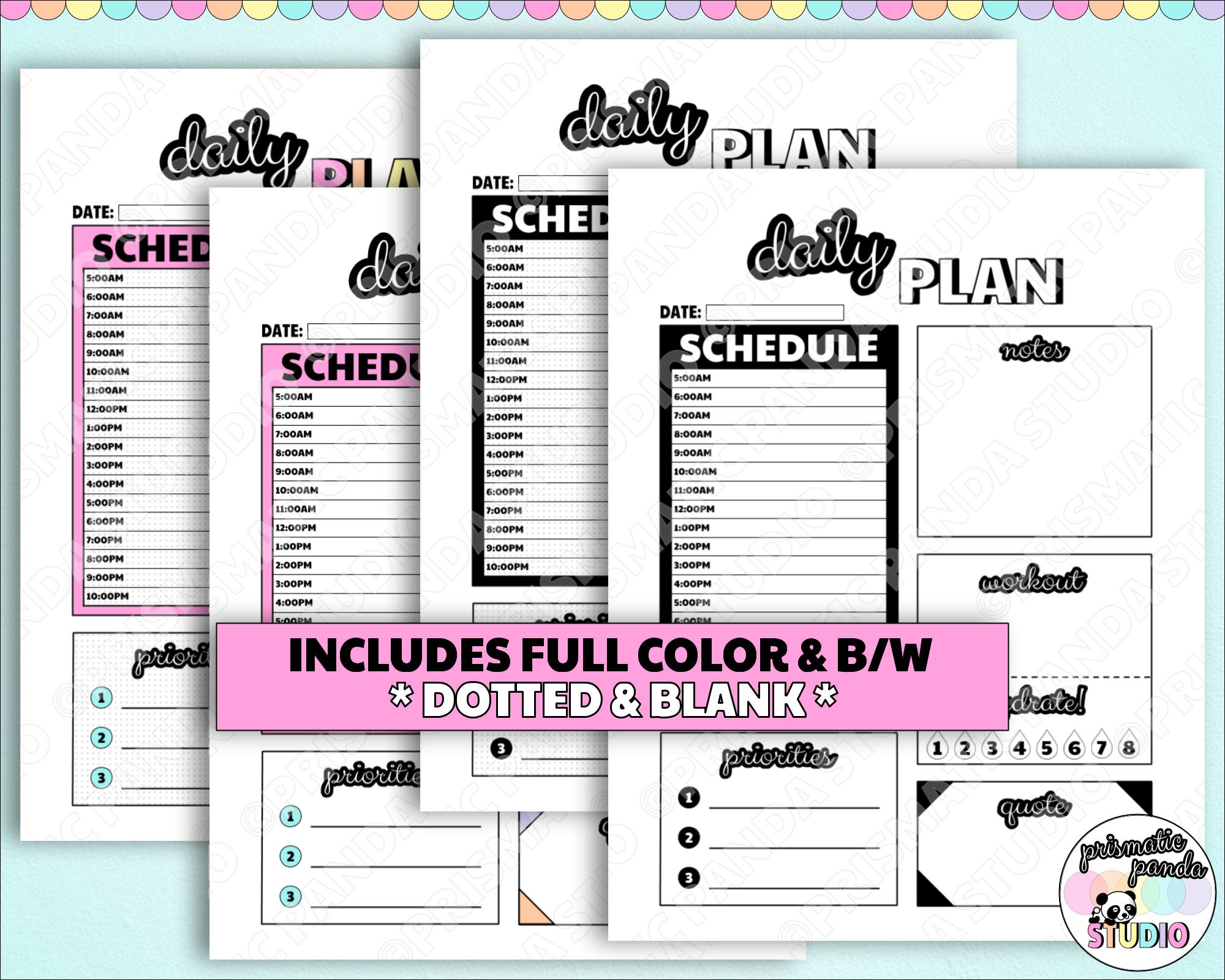 Daily Planner Printable Hourly Timetable Daily Schedule Printable ...